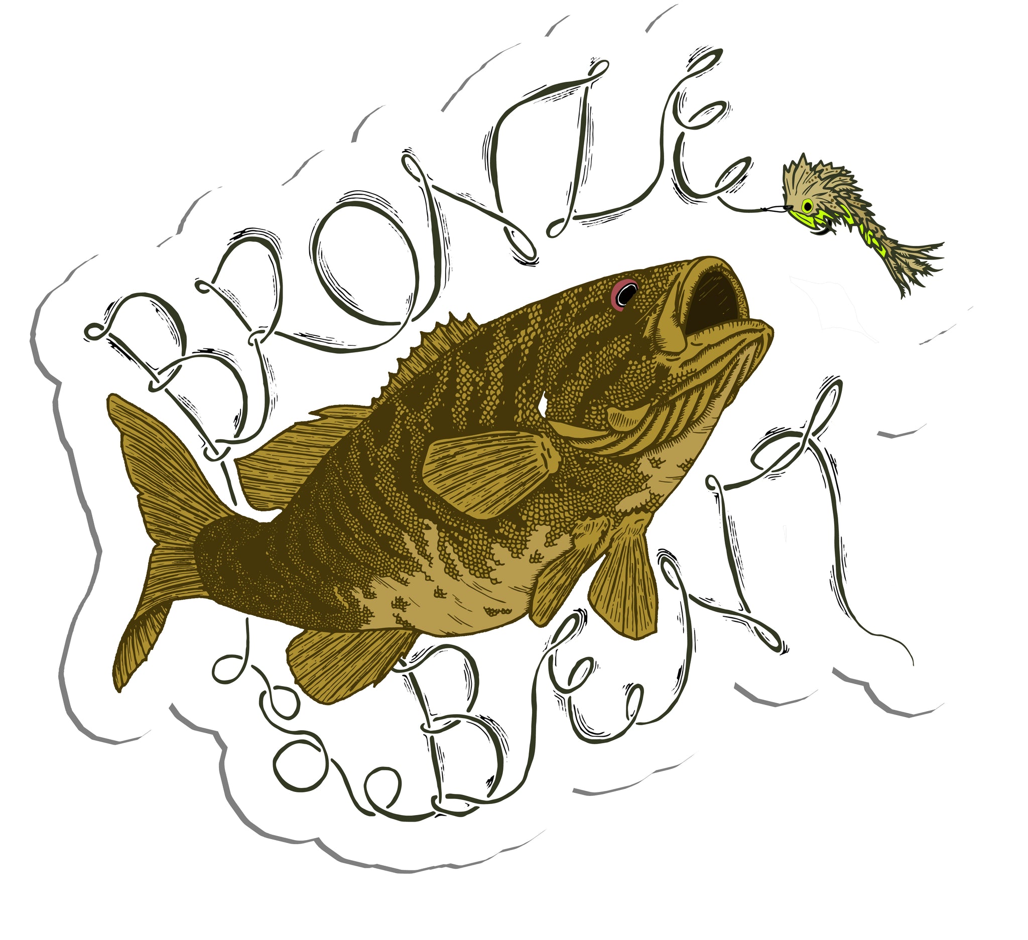 Bronze Bent Fly Decal – Achigan